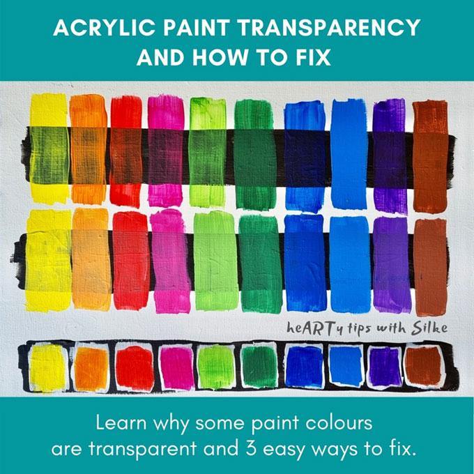 Acrylic Paint Transparency and How to Fix It | Heart for Art HeARTy ...